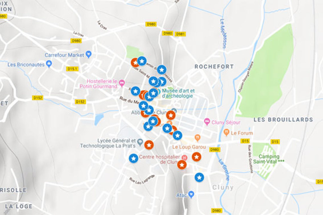 Carte interactive des monuments historiques de Cluny – clunisois.fr